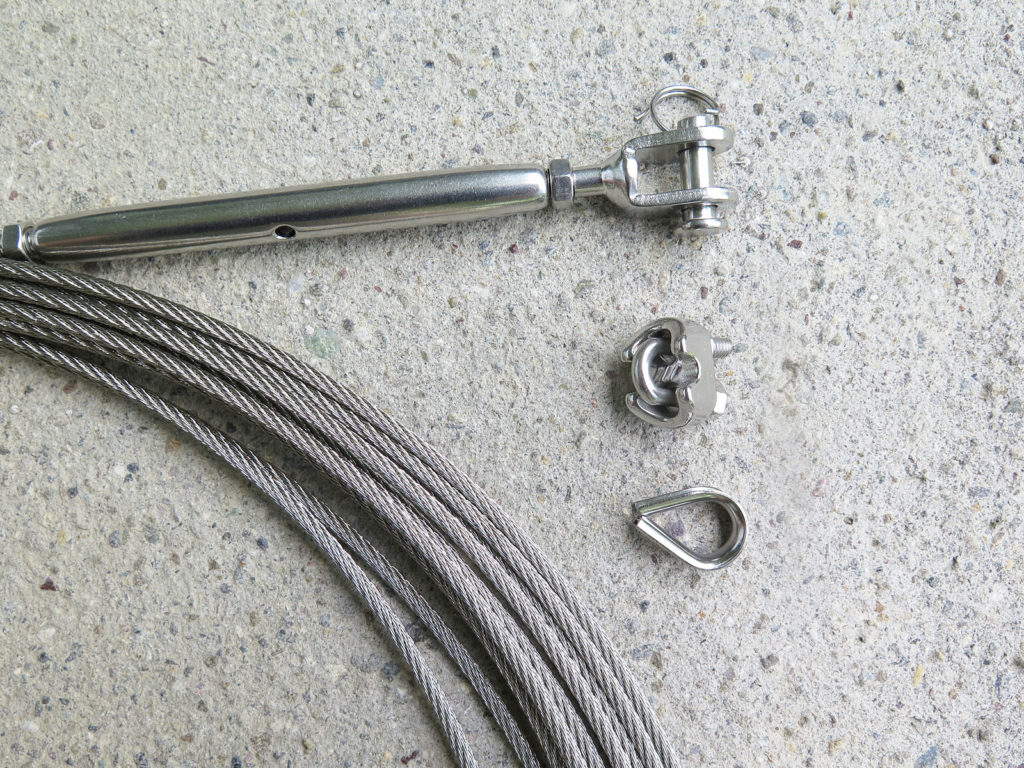 Système de suspension pour rideaux extérieurs [câble en acier + tendeur ...